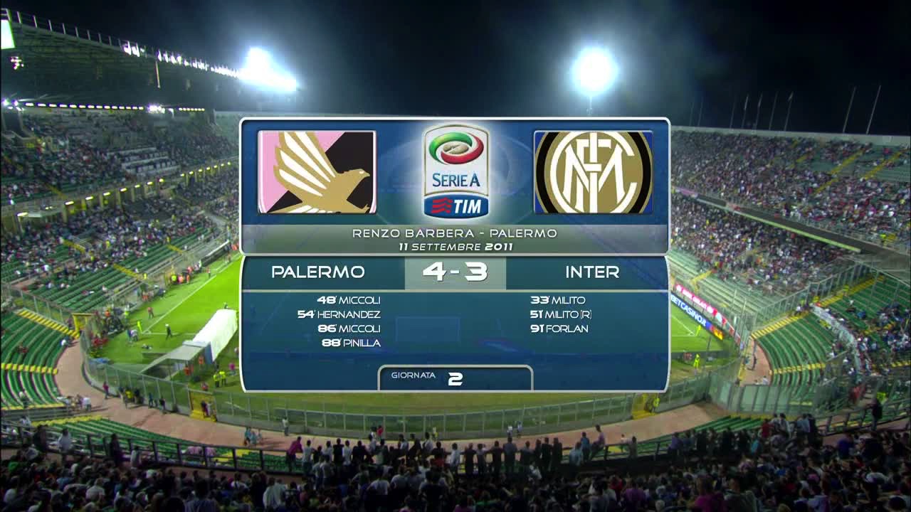 Video PALERMO 4 - 3 INTER - Risultati e Highlights partita calcio 11-09 ...